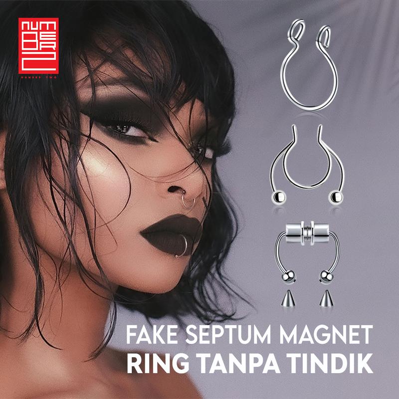 Fake septum piercing nose ring magnetic piercing anting tindik hidung ...