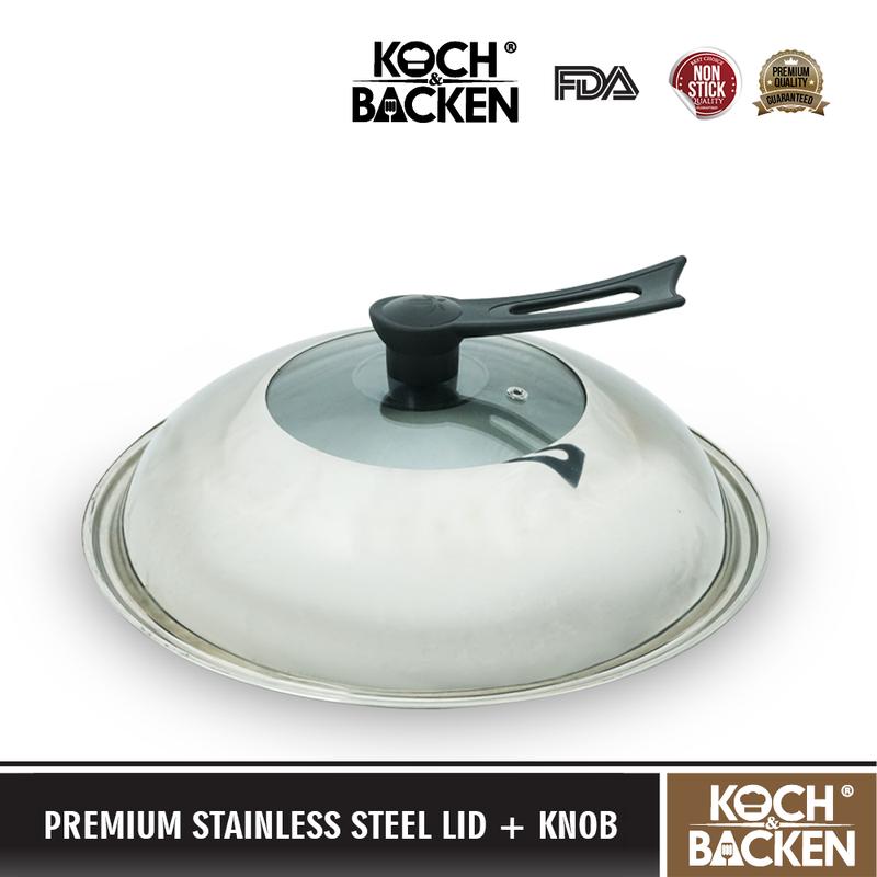 KOCH&BACKEN Glass Lid Stainless Steel Lid + Knob - Tutup Panci - Shop ...