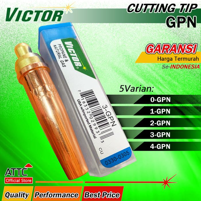 Promo Cutting Tip LPG GPN Mesin Las Plasma VICTOR (2-GPN) NO 0, 1, 2, 3 ...