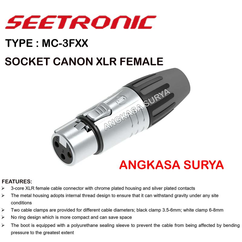 Soket Canon XLR Female Seetronic MC-3FXX Original / Socket Cewek - Shop ...