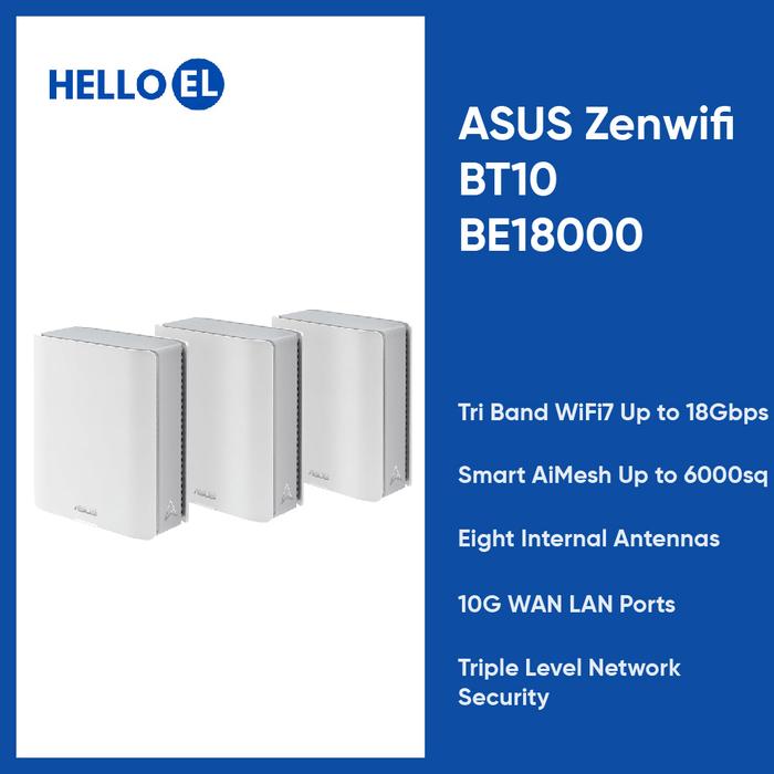 Jual ASUS ZENWIFI BT10 WiFi 7 Mesh BE18000 Up to 18Gbps 10G WAN LAN ...
