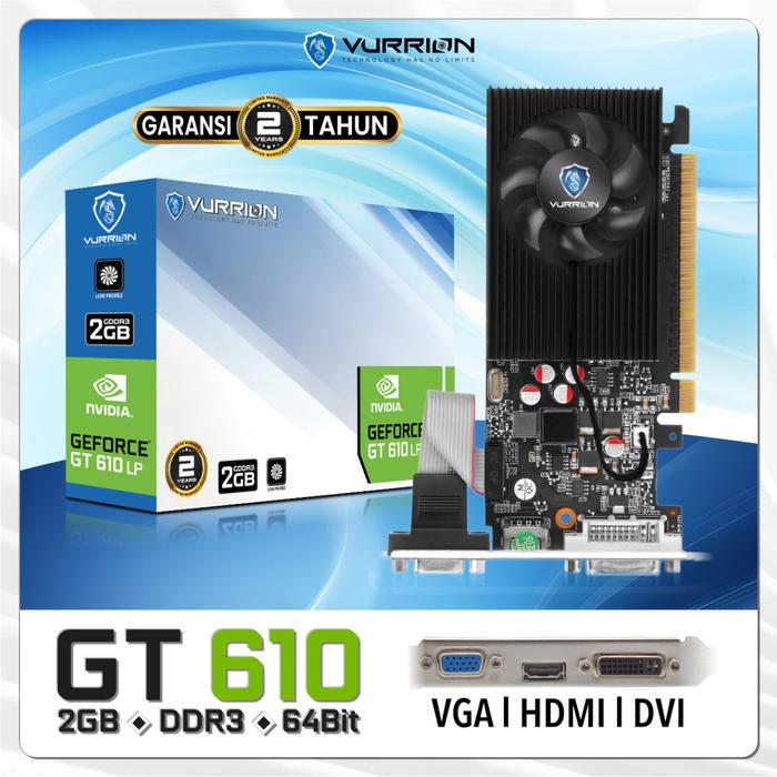 Jual VGA CARD VURRION GT 610 LP 2GB GDDR3 64-bit GARANSI RESMI 2 TAHUN ...