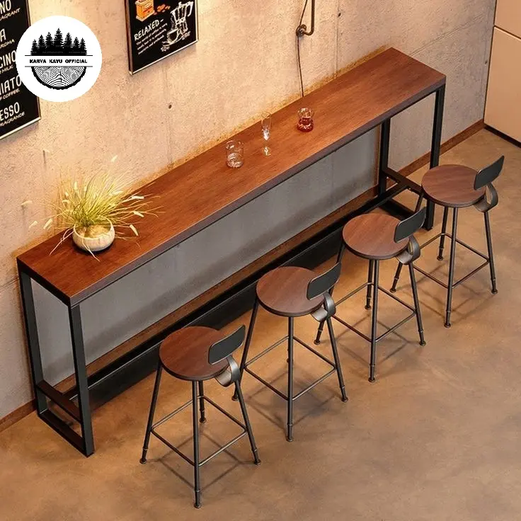 Meja bar set kursi kayu jati 200x40x105 free ongkirrr - Shop | Tokopedia