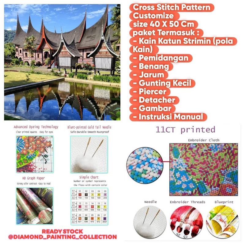 Set Lengkap Cross Stitch 11CT 14CT / Kristik paket lengkap, Kristik ...