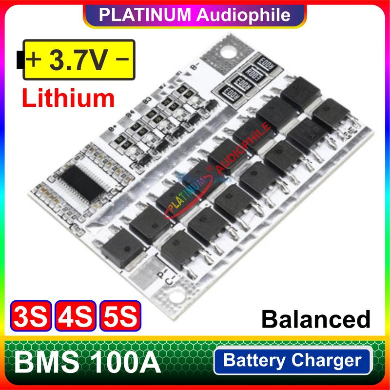 BMS 3S 4S 5S 100A 3.6V-3.7V Protection Board Lithium Li-ion Baterai ...