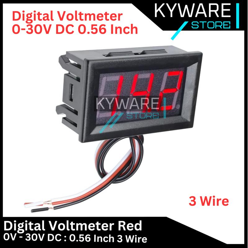 Digital Volt Meter DC 0 - 30V 0.56 Inch Voltmeter 3 Wire Led Display ...