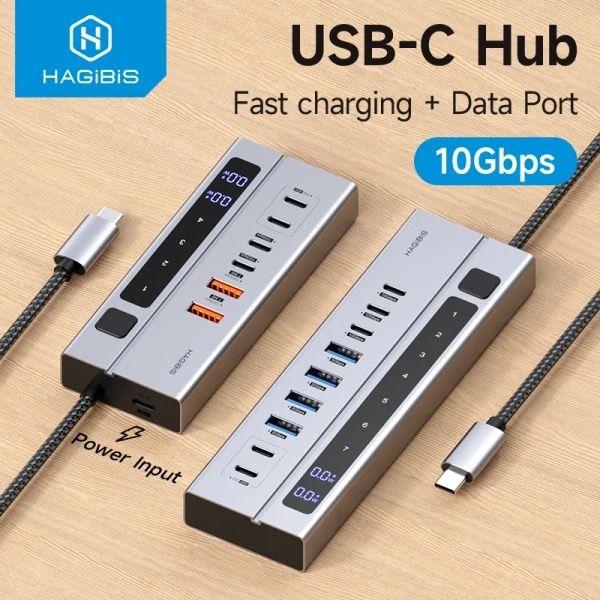 Promo HAGIBIS HUB TYPE C DOCKING STATION On Off SWITCH WITH LED DISPLAY ...