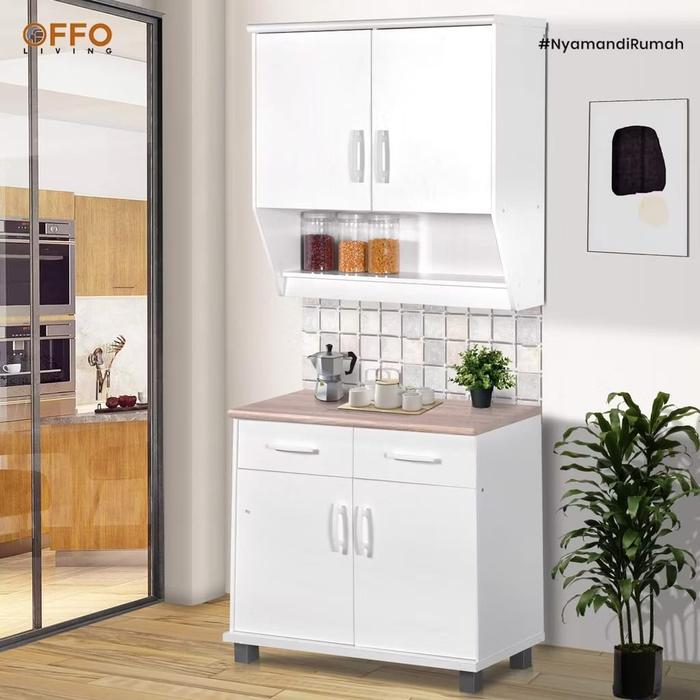 Promo Offo Living - Kitchen Set Lemari Dapur 2 dan 3 Pintu - Luna Putih ...