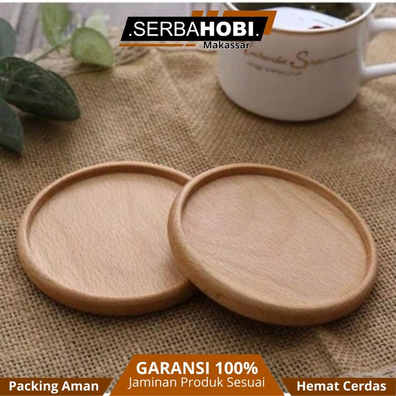 Coaster Kayu Tatakan Gelas Bulat Aesthetic Ukuran 10Cm - Shop | Tokopedia