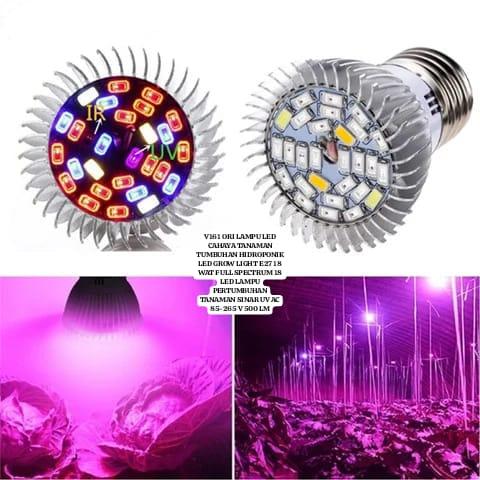 Jual V161 ORI ALUMUNIUM OGROW UV ULTRAVIOLET LIGHT LED FITTING E27 18 ...