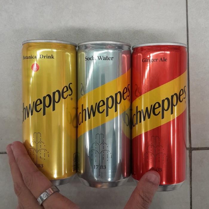Schweppes SODA WATER / TONIC WATER / GINGER ALE minuman kaleng 250ml ...