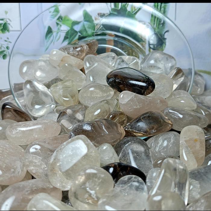 Jual Batu Natural Smoky Quartz Chip Tumble 2-3 cm paket 100 Gram ...