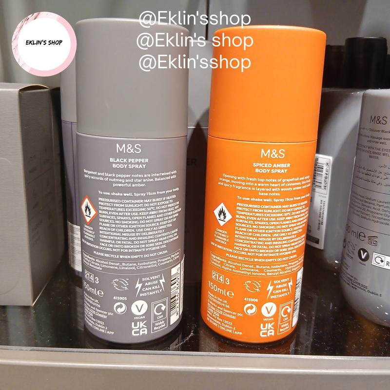 marks and spencer body spray pria/bergamot & cedarwood 150ml/parfum ...