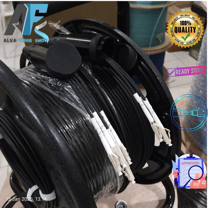 Jual Tactical Armored Fiber Optic Cable OM3 8 Core LC UPC to LC UPC 150 ...