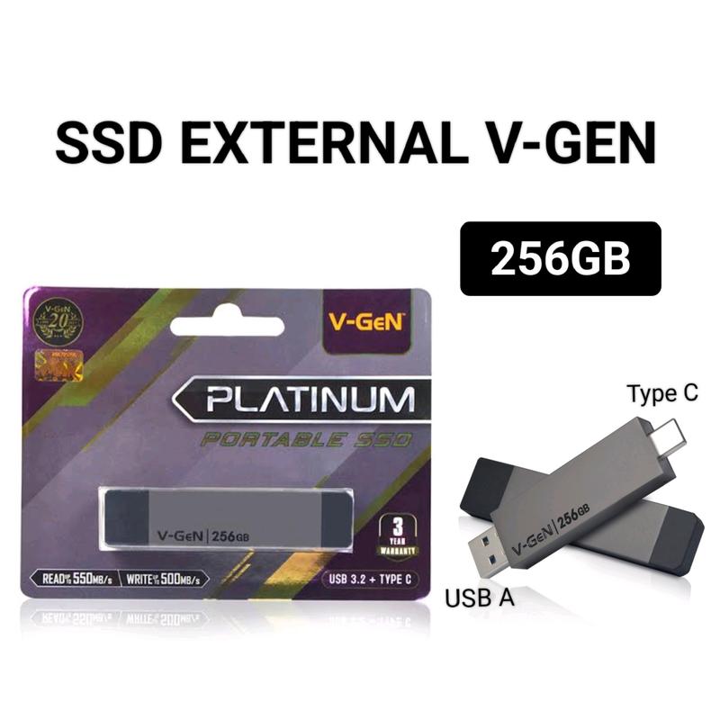 SSD EXTERNAL 256 GB VGEN SSD Portable V-Gen 256GB USB 3.2 AND TYPE C ...