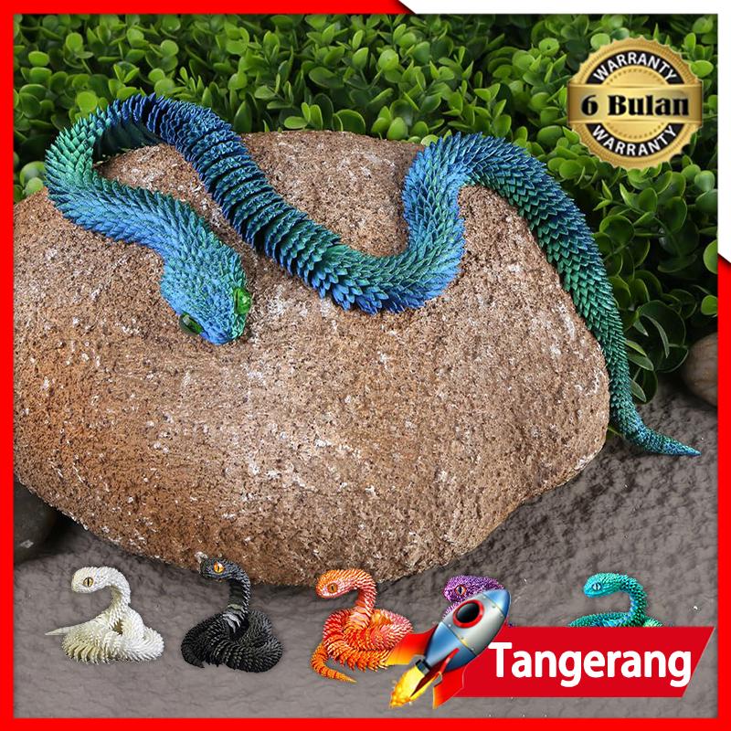 Mainan 3D Printing Ular Ornamen Ular Simulasi Dapat Digerakkan Multi ...