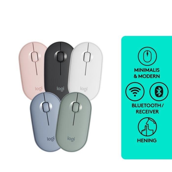 Promo Logitech Pebble M350 Mouse Wireless Bluetooth Slim Silent ...