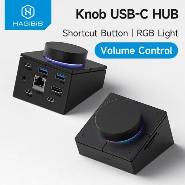 Promo HAGIBIS KNOB USB C HUB WITH SHORTCUT BUTTONS TYPE C DOCKING ...