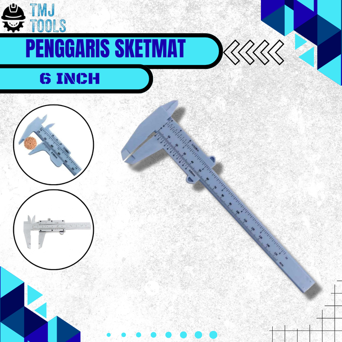 Jual Sketmat 6 Inch Pengukur Penggaris Alat Ukur Meteran Stainless ...