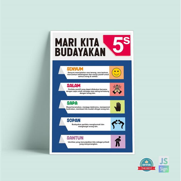 Jual POSTER SAFETY K3 - BUDAYAKAN 5S - A1(90x60cm) - Kota Malang - JS ...