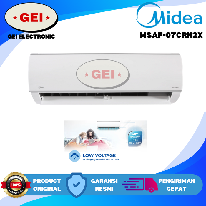 Jual Midea AC Standard 3/4 PK MSAF-07CRN2 R32 Series 0.75 PK Golden Fin ...
