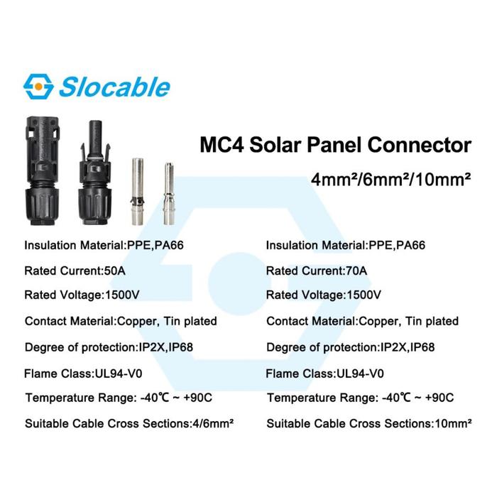 Jual MC4 Solar Panel Connector / MC4 Connector Slocable 4mm 6mm 10mm ...