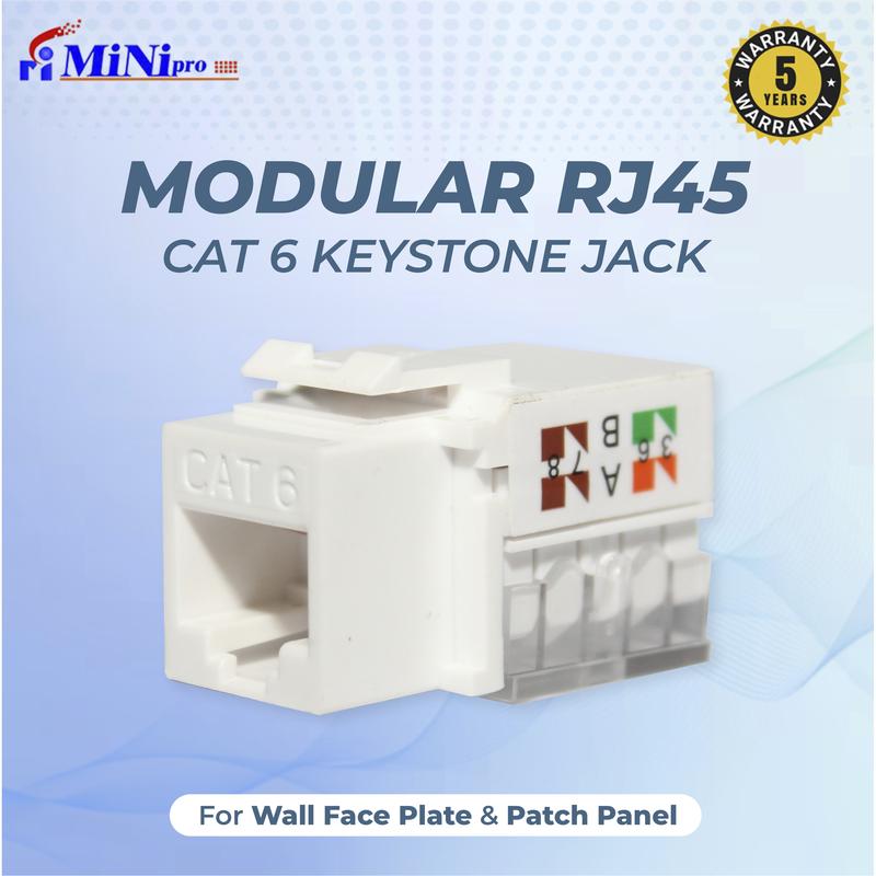 MODULAR JACK RJ45 CAT 6 / CAT 6 KEYSTONE JACK MINIPRO - Shop | Tokopedia