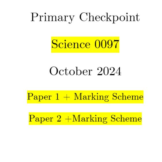 [Hardcopy] Cambridge Primary Checkpoint Science October 2024 - Shop ...