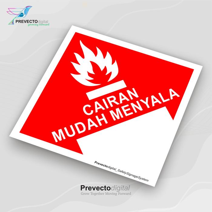 Jual Stiker Simbol Label K3 Limbah B3 Hazmat Cairan Mudah Menyala ...