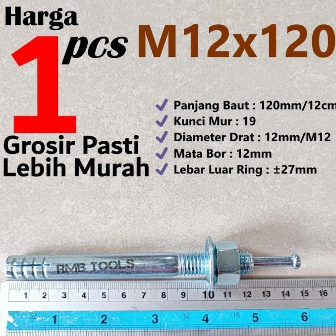 Jual HIT ANCHOR M12X120 12CM DYNABOLT ANGKUR KETOK / HIGH ANCHOR M12 X ...