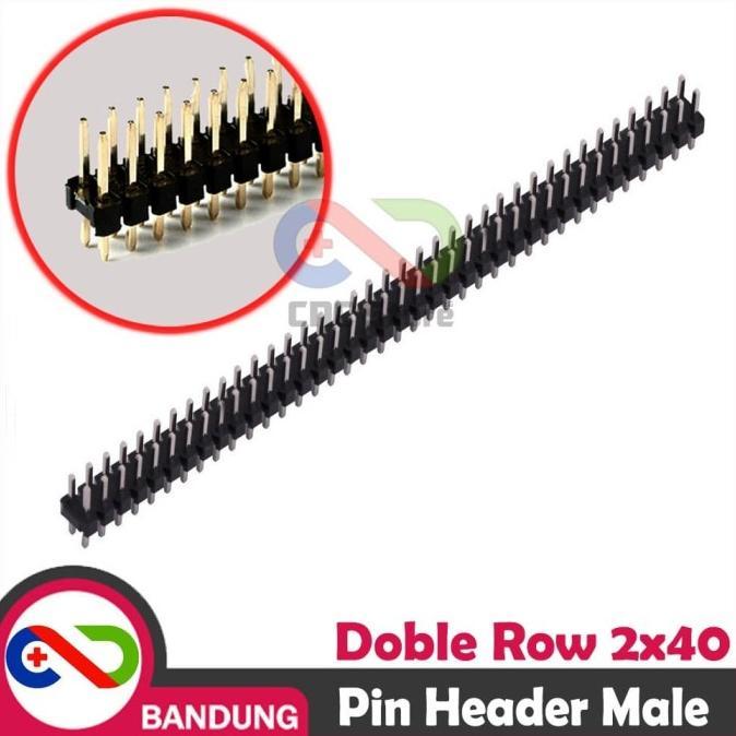 Jual PIN HEADER MALE STRIP DOUBLE ROW 2X40 2.54MM BLACK HITAM - Jakarta ...