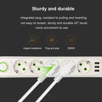 Jual Stop Kontak USB Port EU Plug 10A 110-250V 2500W 4 Lubang 1.8 Meter ...