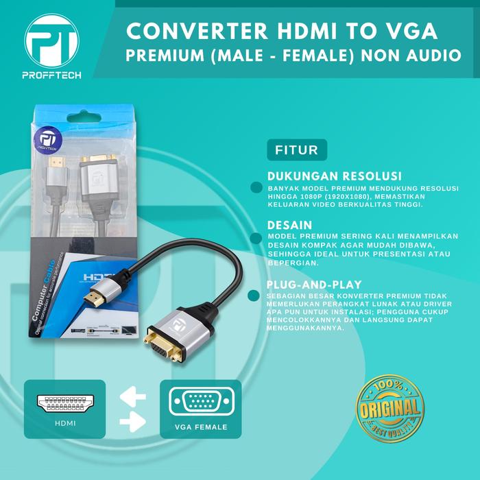 Jual CONVERTER HDMI TO VGA PREMIUM,ORIGINAL PROFFTECH - Jakarta Pusat ...