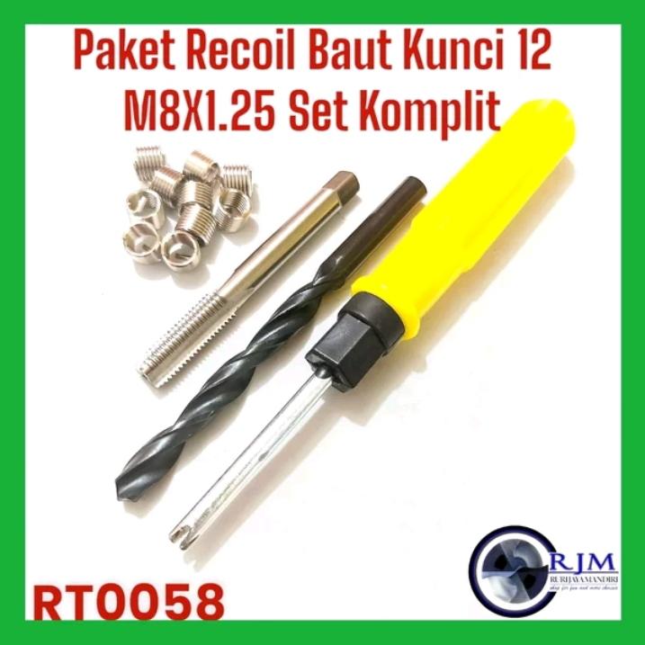 paket recoil set m8x1.25 1.5D recoil baut kunci 12 komplit tap - Shop ...