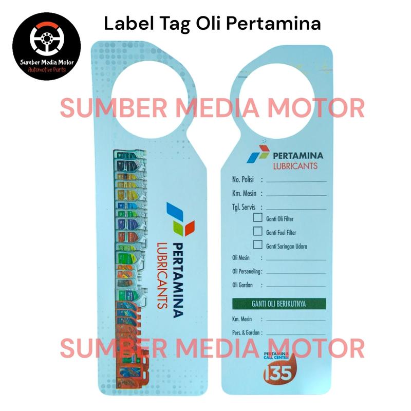 Kertas Label Kartu Tag Gantungan Oli Pertamina Pengingat Ganti - Shop ...