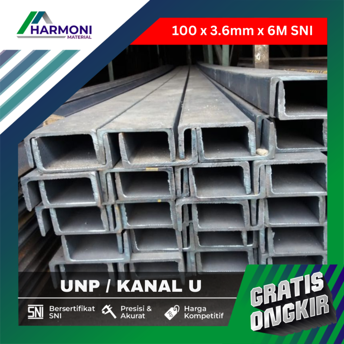 Jual Besi UNP 100 tebal 3.6mm Panjang 6 Meter Non SNI Sertifikat ...