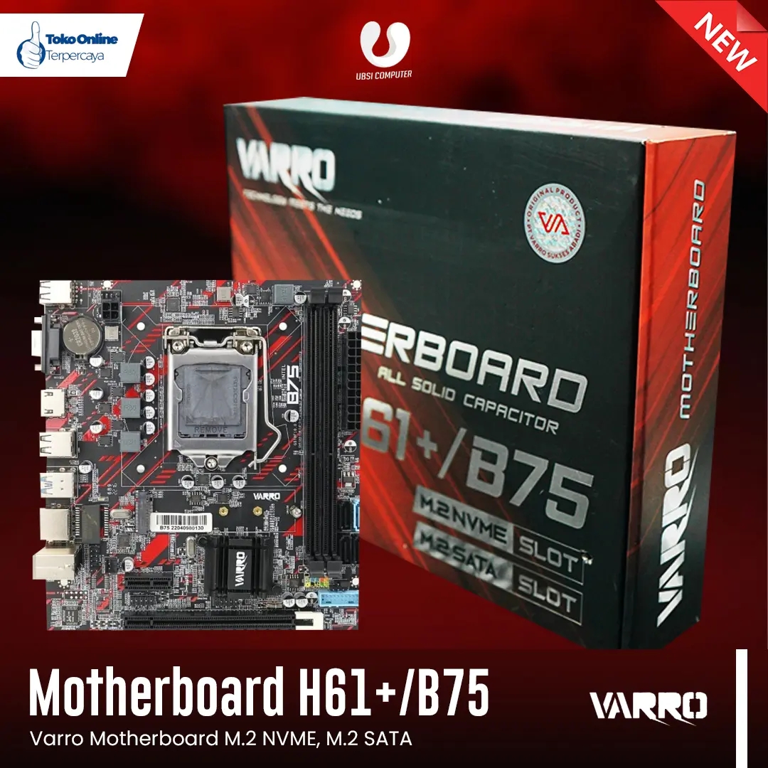 MOTHERBOARD MAINBOARD MOBO VARRO H61 NVME SOCKET 1155 NEW - H61+/B75 ...