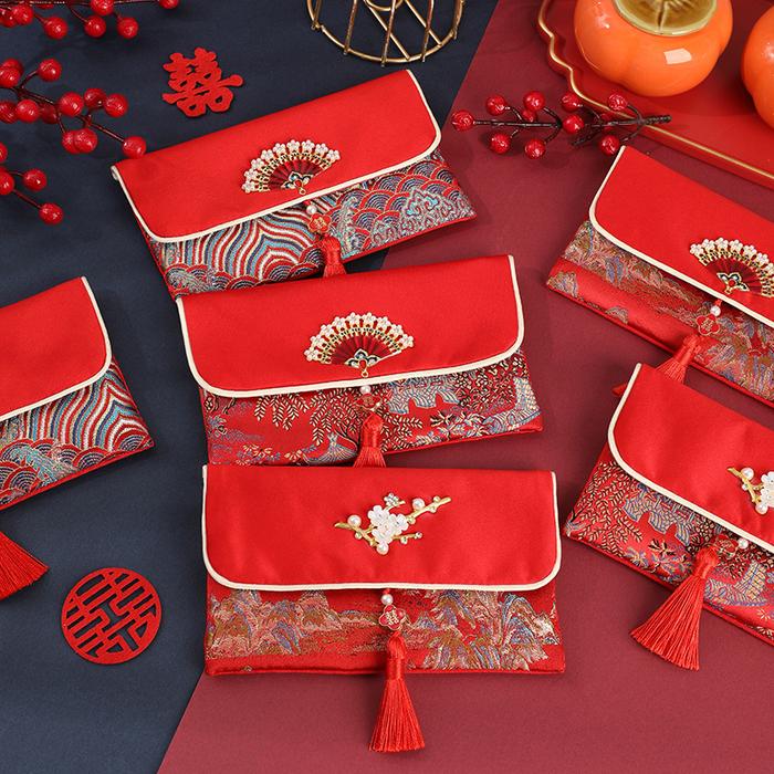 Promo Dompet Angpao Merah Premium Ampao Kain Sangjit Kado Parcel Tahun ...