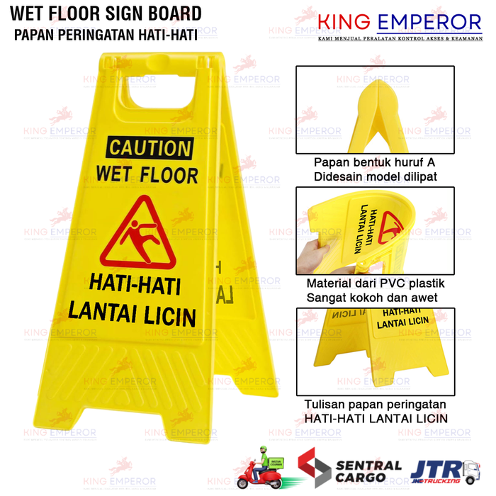 Jual Caution Wet Floor Sign Board / Papan Hati Hati Peringatan Lantai ...