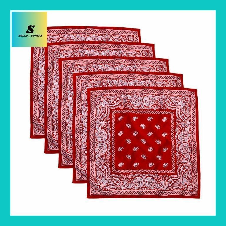 SELLYY** SLAYER BANDANA SCARF BAND PAISLEY MERAH - Shop | Tokopedia