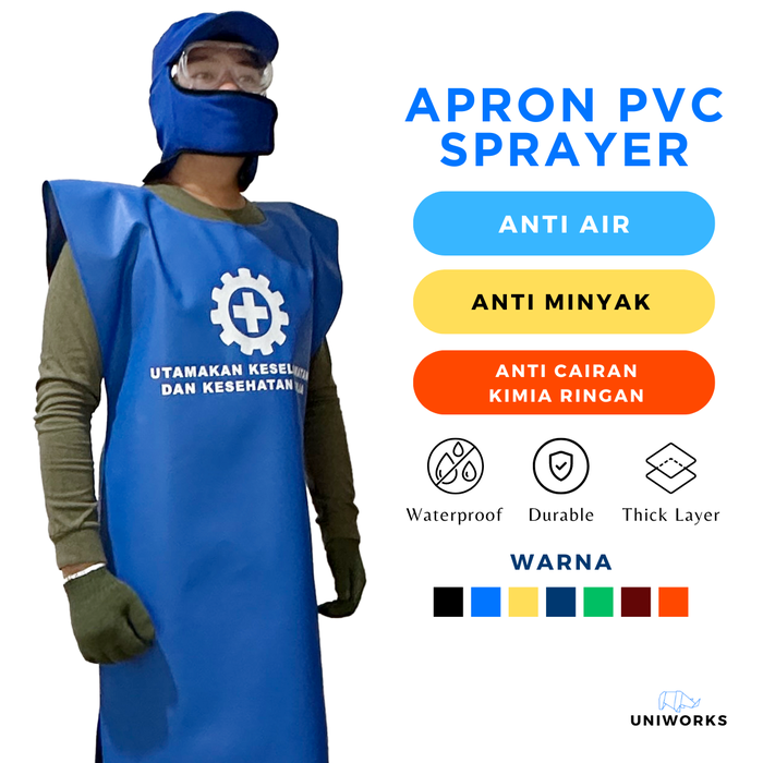 Promo Celemek Anti Air Apron PVC Uniworks Safety Wear Model Ponco ...