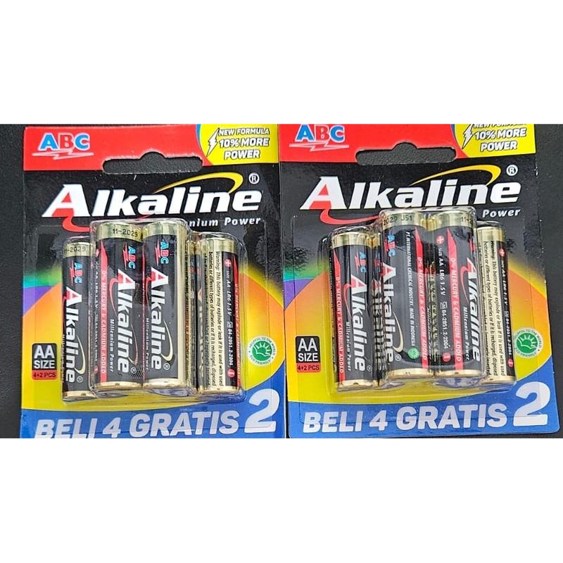 ABC alkaline isi 6 Pcs /AA / A2 / baterai /battery - Shop | Tokopedia