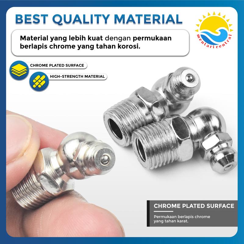 NIPPLE GREASE KUNINGAN 6MM 8MM 10MM 12MM 14MM NEPEL LURUS/45°/90° - M6 ...