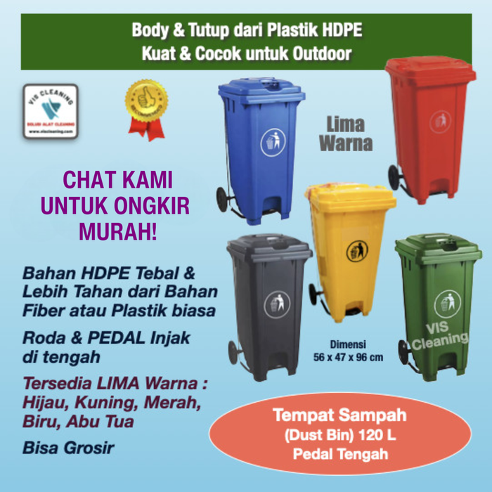 Jual Tempat sampah 120 liter dengan pedal (Plastic Dustbin Sulo ...