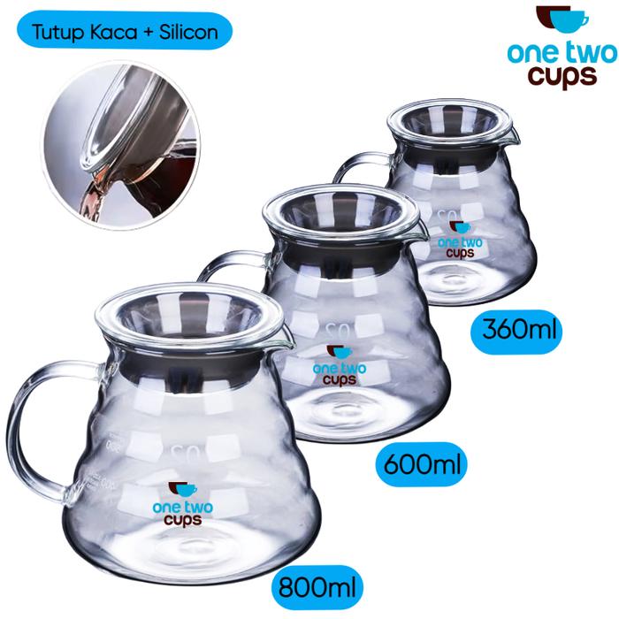 Promo Coffee Server V60 One Two Cups Teko Kopi Kaca Tahan Panas ...