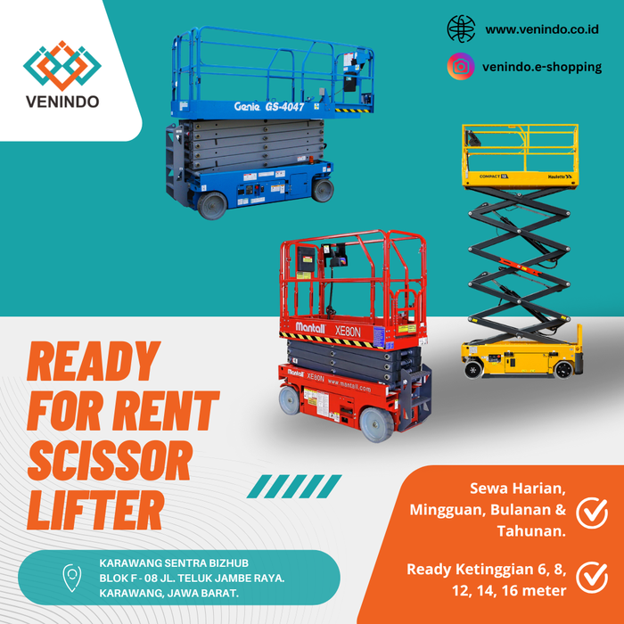 Jual Sewa unit SCISSOR LIFTER ukuran 6, 8, 12, 14, 16 meter - Jakarta ...