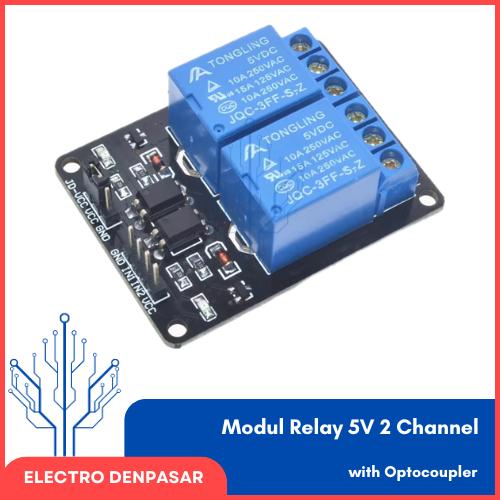 MODUL RELAY 5V 2 CHANNEL DENGAN OPTOCOUPLER - Shop | Tokopedia
