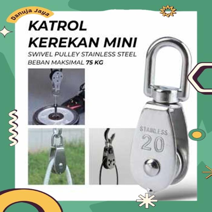 Jual Taffware Katrol Kerekan Mini Serbaguna Swivel Pulley Stainless ...