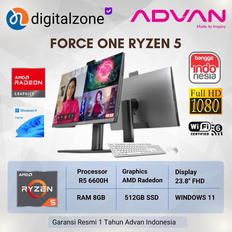 Advan Force One PC Ryzen 5 6600H 8GB 512GB 24" FHD Windows 11 - Shop ...