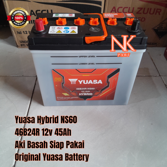 Jual Aki Mobil Yuasa Hybrid NS60 46B24R 45Ah Accu Basah Siap Pakai ...